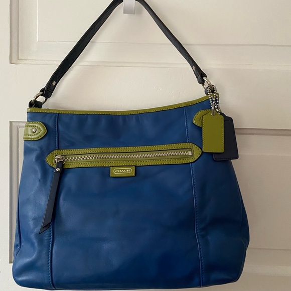 Coach | Bags | Coach Daisy Spectator Blue Olive Leather Hobo Bag Purse ...